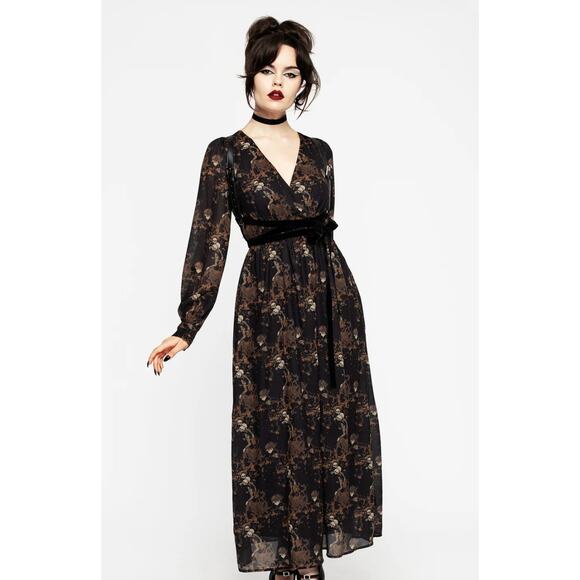 Disturbia | Dresses | Disturbia Underworld Chiffon Gathered Maxi Dress ...